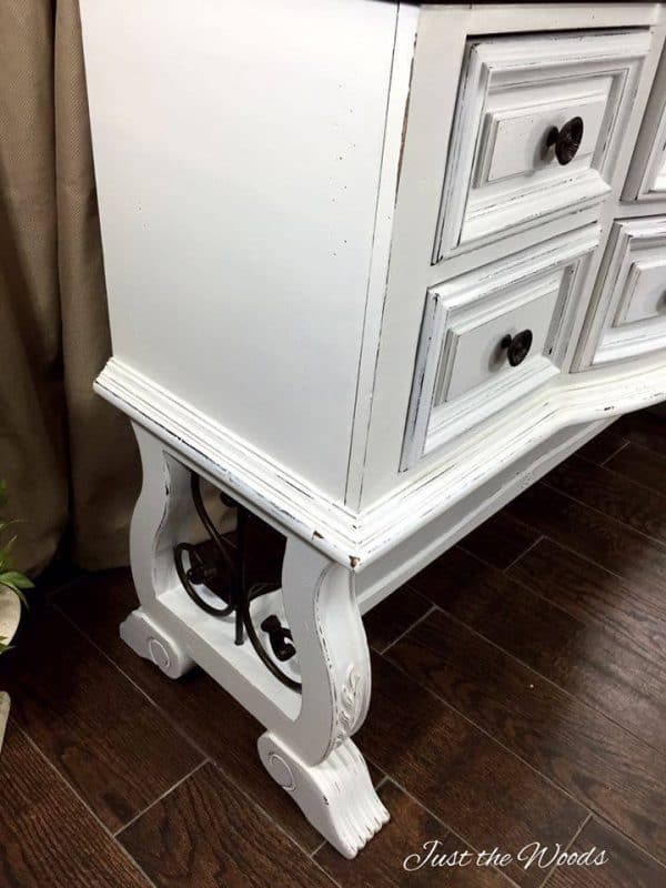 Timeless White Buffet Painted & Distressed by Just the Woods