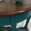 Teal Console Table with Rich Stain top by Just the Woods