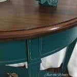 Teal Console Table with Rich Stain top by Just the Woods