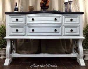 Timeless White Buffet Painted & Distressed by Just the Woods