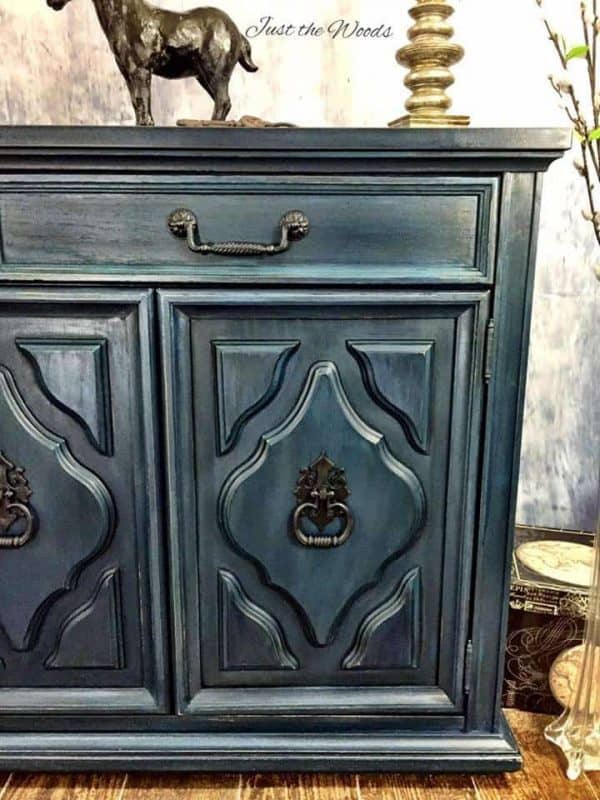 Vintage Painted Blue Buffet - Two Makeovers from One Cabinet