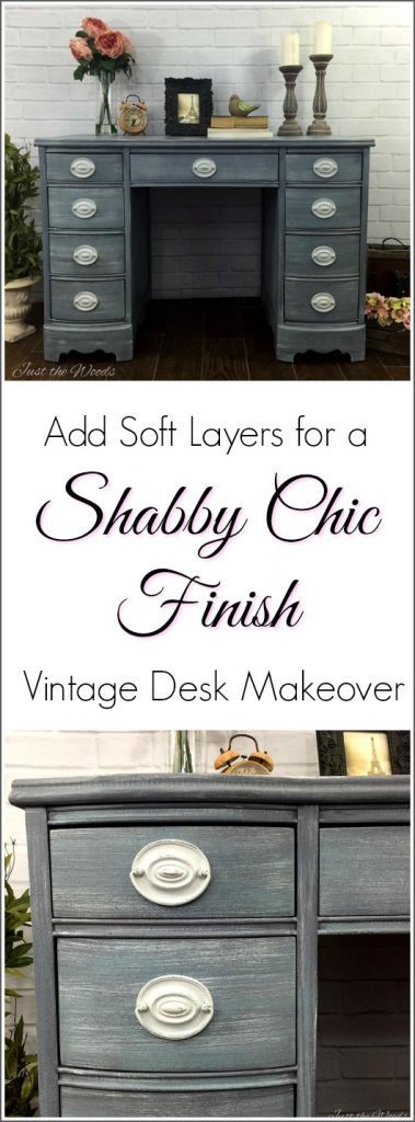 Shabby Chic Desk hand painted in Layers of Grays