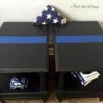 Thin Blue Line Hand Painted End Tables