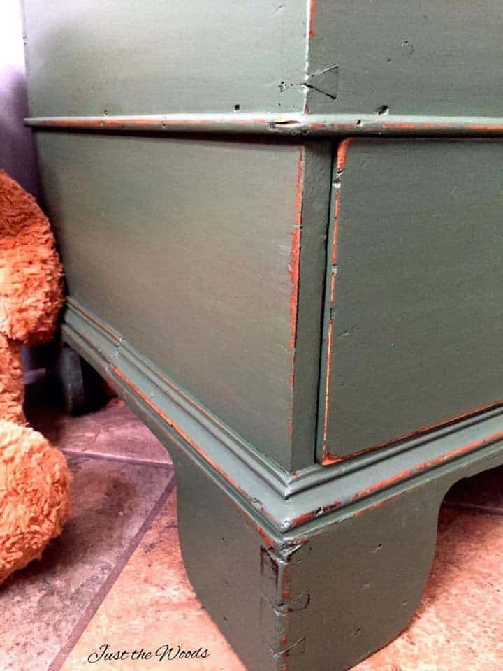 Antique Storage Chest turned Into a Toy Box with Decoupaged Drawer