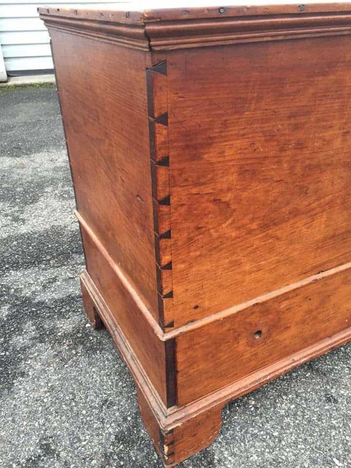 Antique Storage Chest turned Into a Toy Box with Decoupaged Drawer