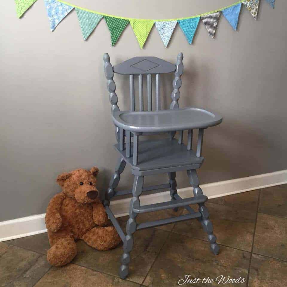 Baby safe! Hand painted high chair by Just the Woods
