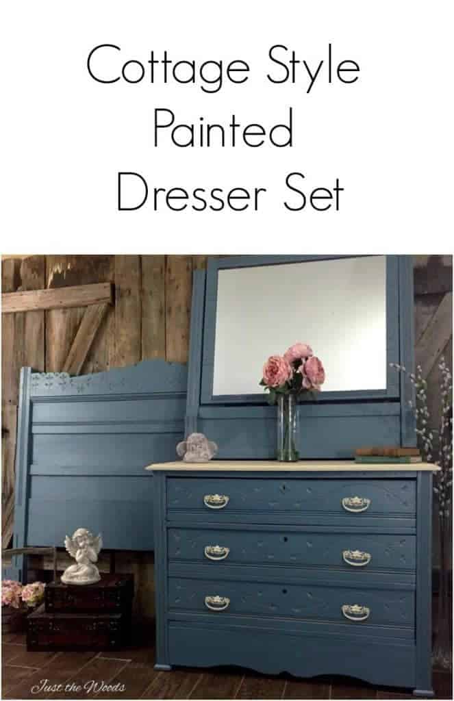 Cottage Style Painted Dresser Set Makeover of Antique Eastlake Furniture