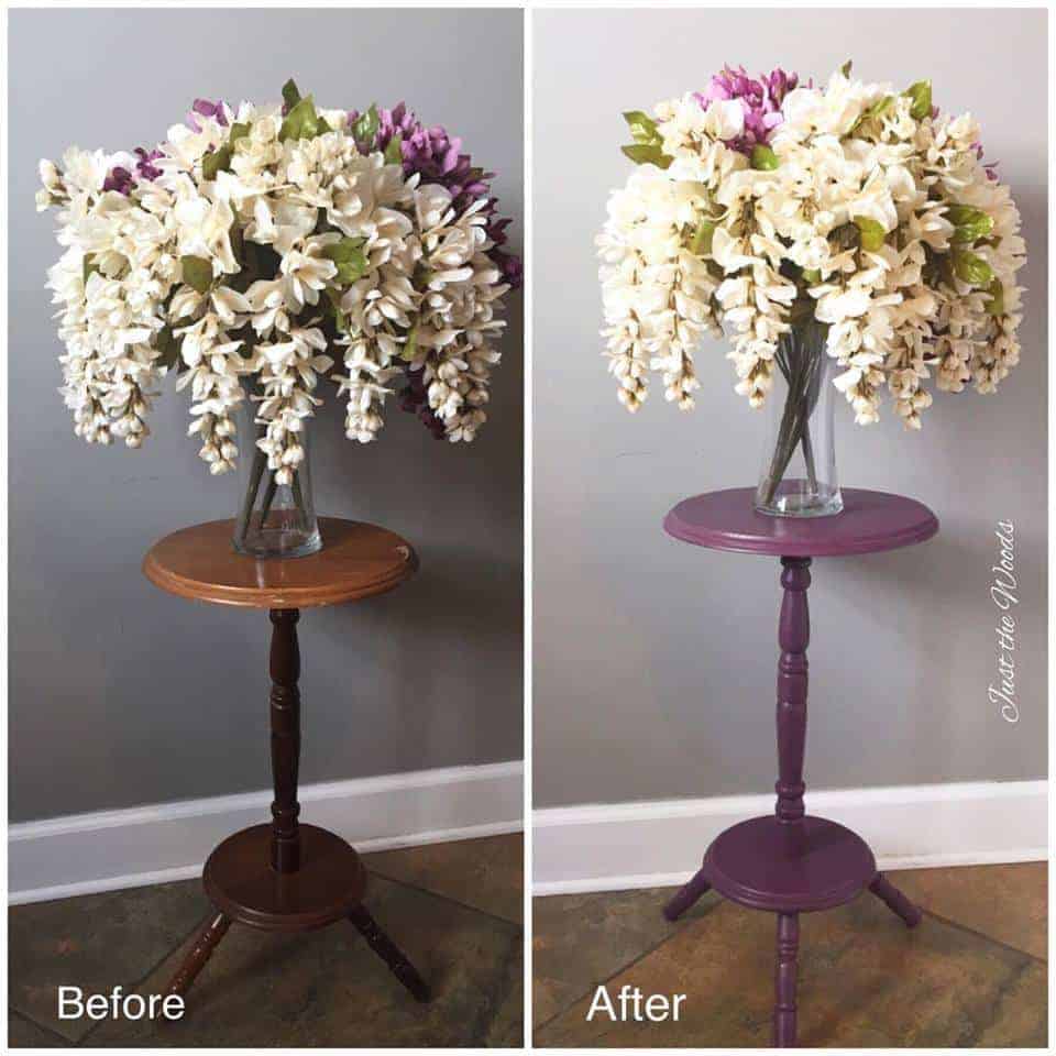 A Painted Plant Stand makes the perfect Pair to any Floral Arrangement