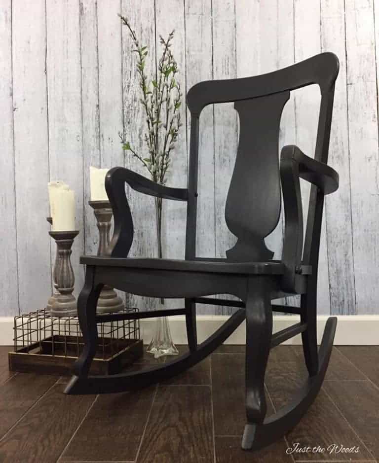 Charcoal Gray Painted Rocking Chair by Just the Woods