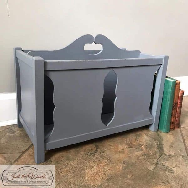 Simple Custom Painted Magazine Rack Refresh by Just the Woods