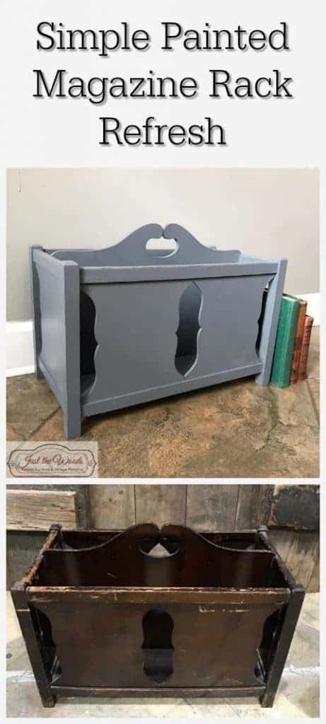 Simple Custom Painted Magazine Rack Refresh by Just the Woods