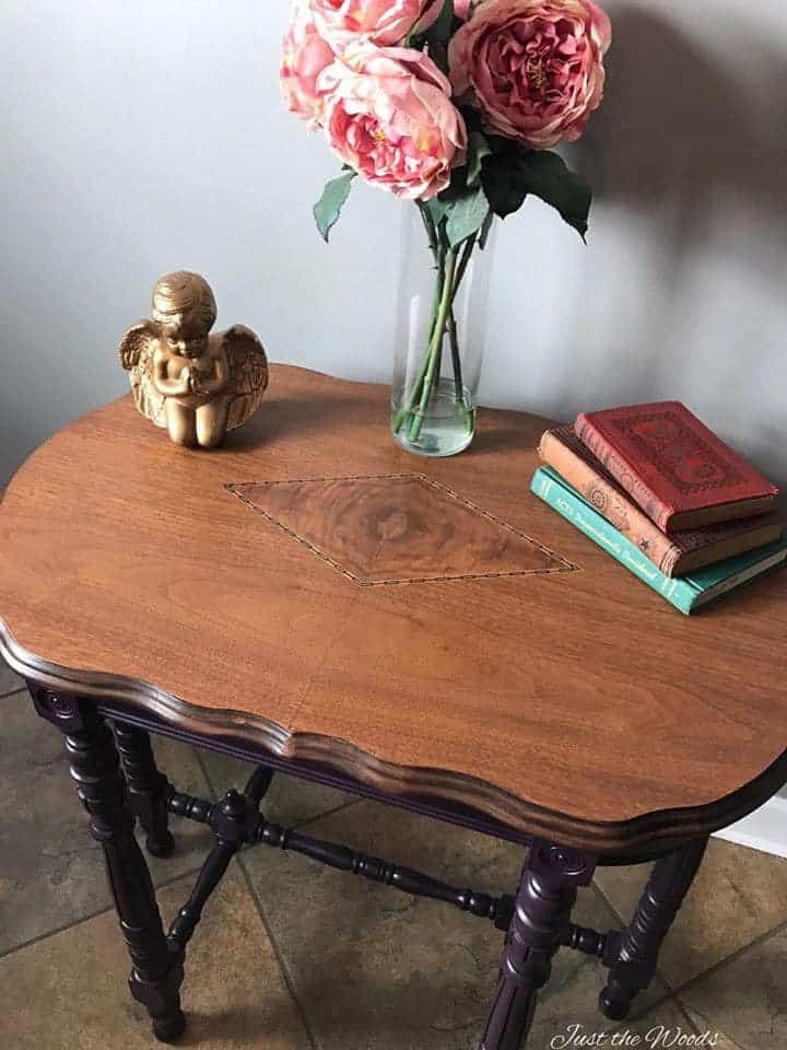 Antique Parlor Table Painted Custom Mixed Eggplant