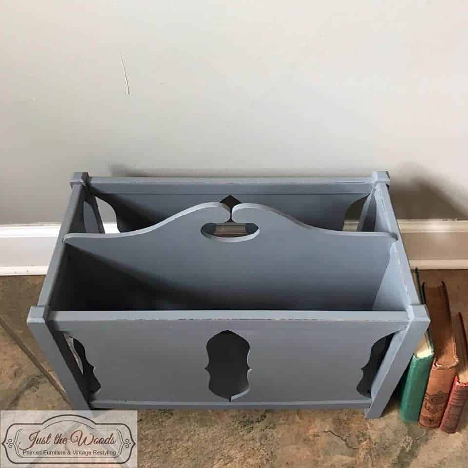 Simple Custom Painted Magazine Rack Refresh by Just the Woods