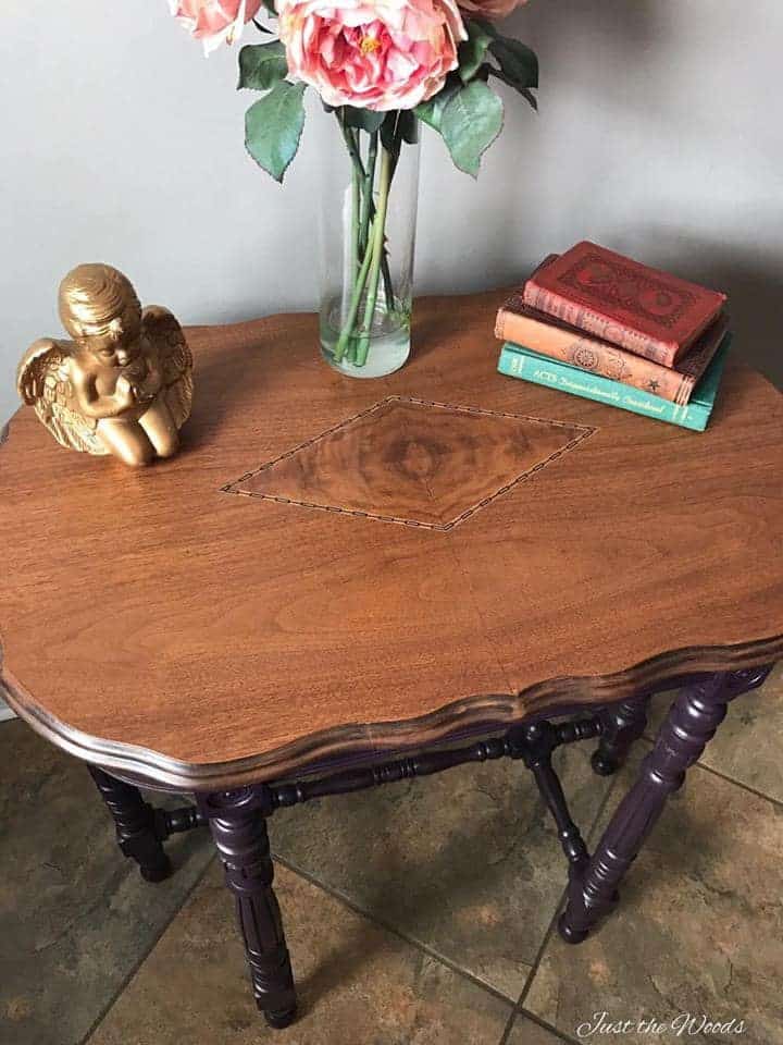 Antique Parlor Table Painted Custom Mixed Eggplant