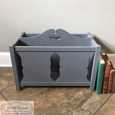 Simple Custom Painted Magazine Rack Refresh by Just the Woods