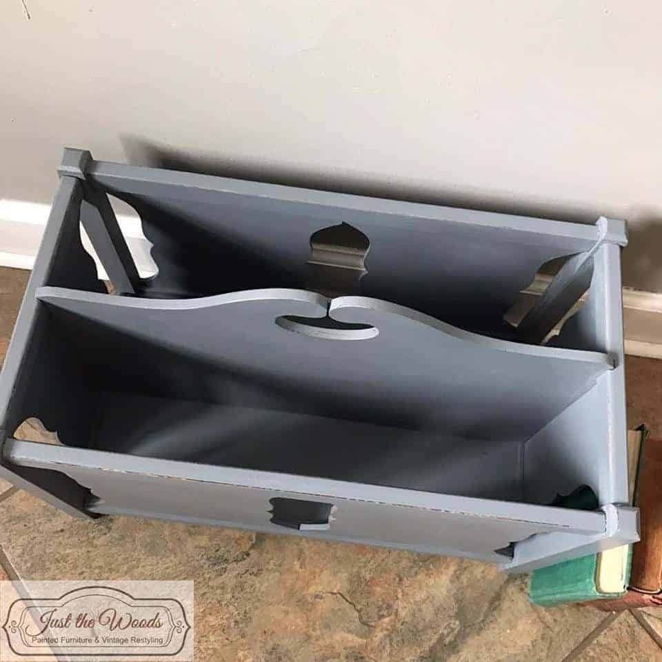 Simple Custom Painted Magazine Rack Refresh by Just the Woods