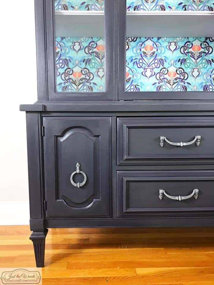 How to Make Your Painted China Cabinet Amazing with Decoupage