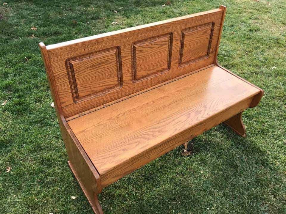 Farmhouse Painted Bench with Storage by Just the Woods