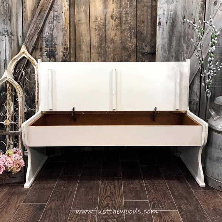 Farmhouse Painted Bench with Storage by Just the Woods