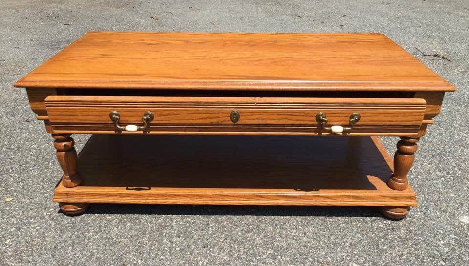 Distressed Coffee Table in Black and Tan by Just the Woods