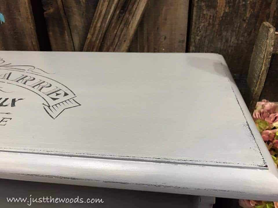 Painted Bench with French Stencil by Just the Woods