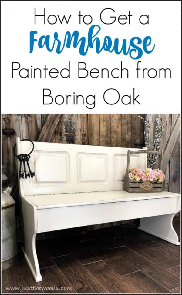 Farmhouse Painted Bench with Storage by Just the Woods
