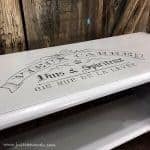 Painted Bench with French Stencil by Just the Woods