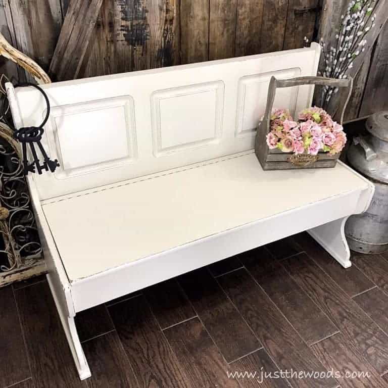 Farmhouse Painted Bench with Storage by Just the Woods