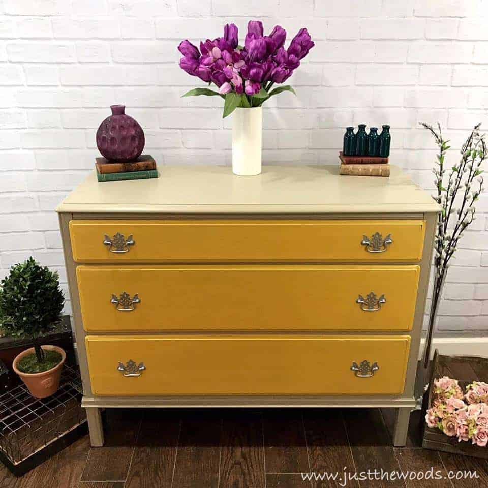 How to Update Your Old Furniture with Yellow Dresser Drawers