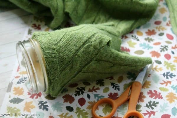 Upcycled Sweater Craft - How to Make a Super Easy Candle Holder