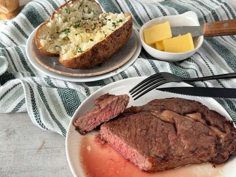 Ninja Foodi Ribeye Steak Cooked in the Air Fryer