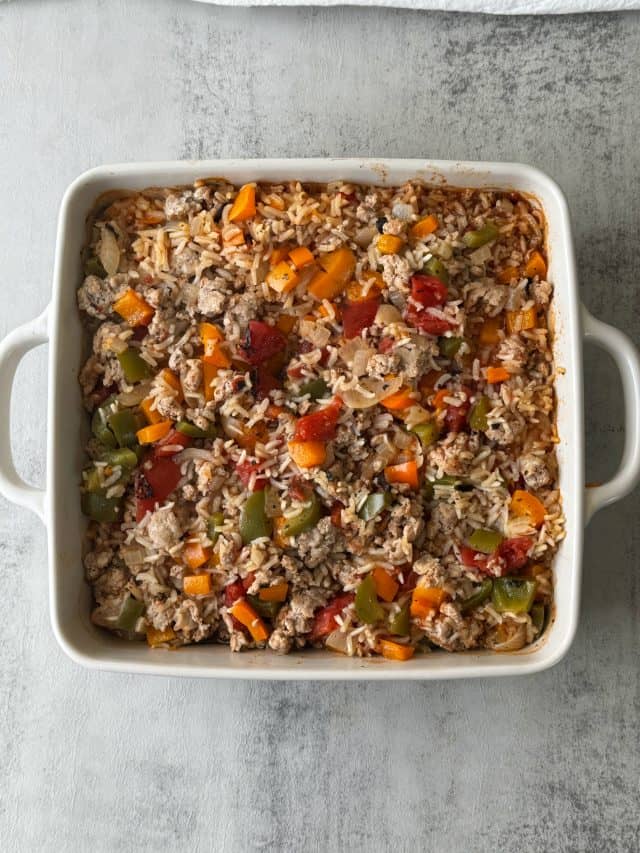 Healthy Ground Pork and Rice Casserole Recipe
