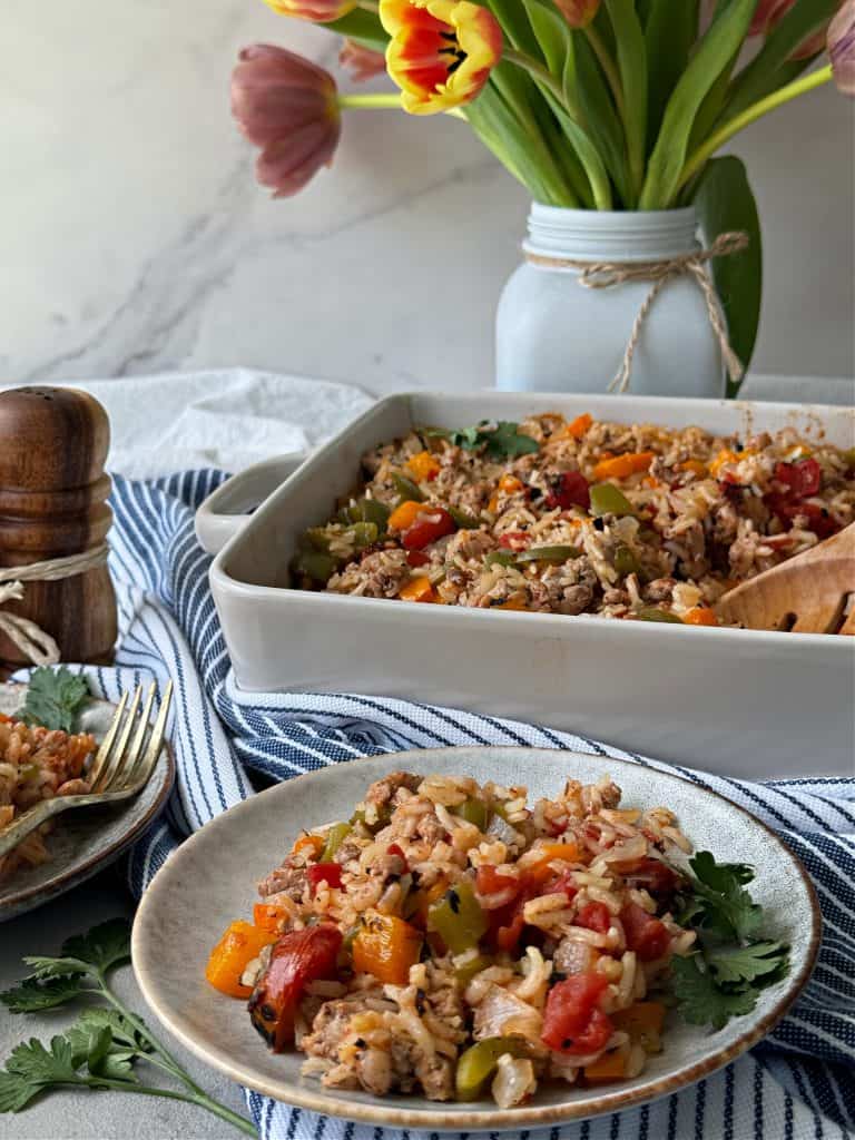 Healthy Ground Pork and Rice Casserole Recipe